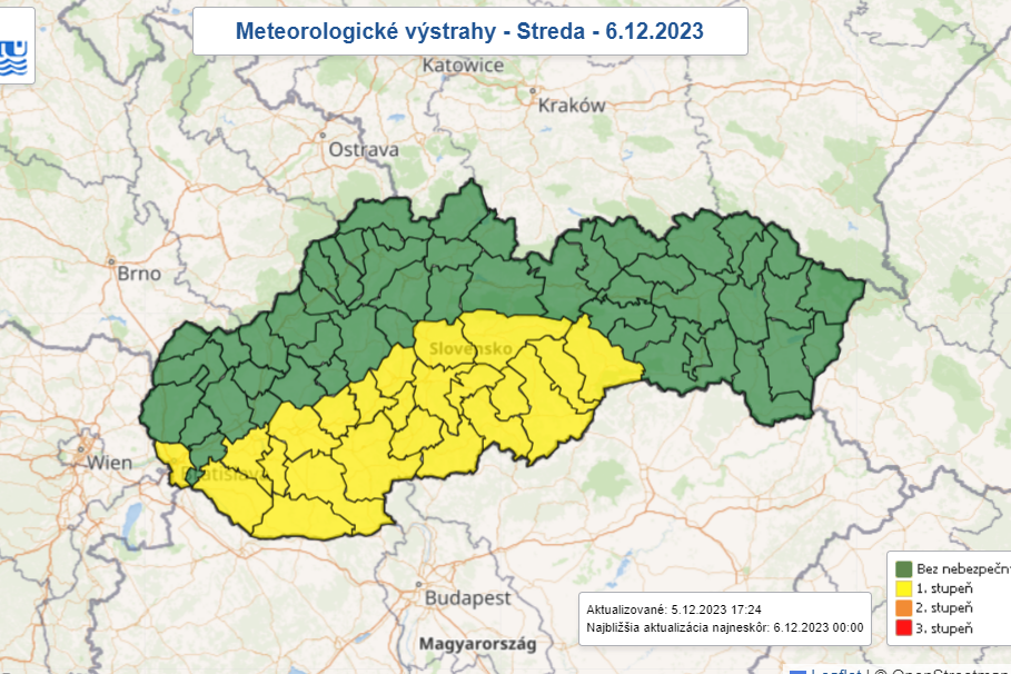 HNonline.sk - V stredu sa na juhu Slovenska môže vyskytnúť sneženie a poľadovica
